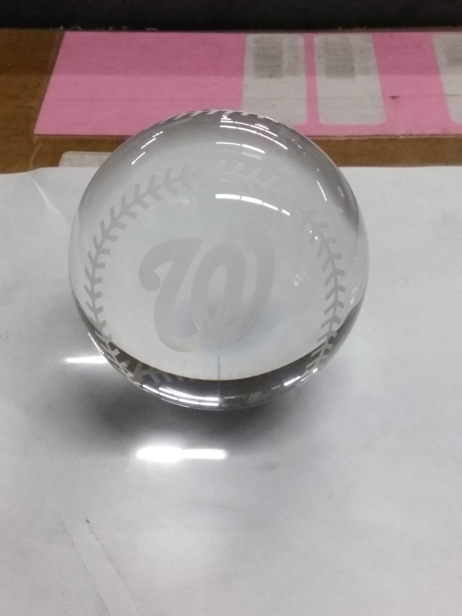 Washington Nationals Crystal Baseball Paperweight Bobblehead ...