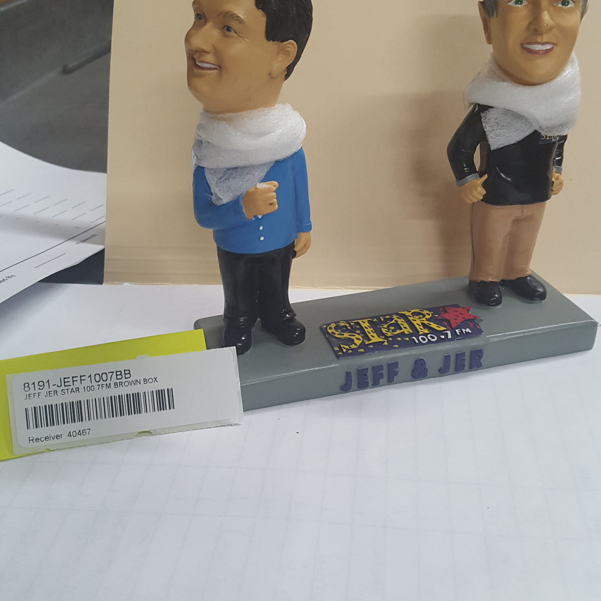 JEFF JER STAR 100.7FM BROWN BOX Bobblehead — BobblesGalore